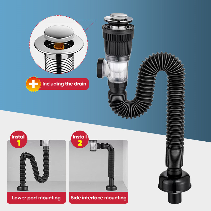 Wrinkled Pipe/Sewer Odor-Proof Insect-Proof Can Be Used For Both Sink ...