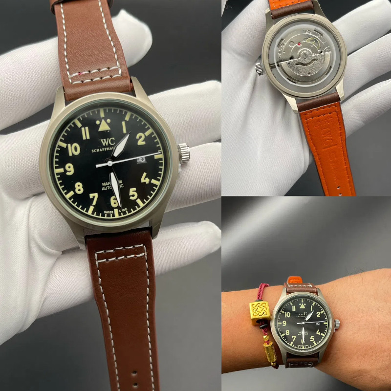 Iw Genuine Leather Men's Watch Classic Style Smooth Walking Time Quartz ...