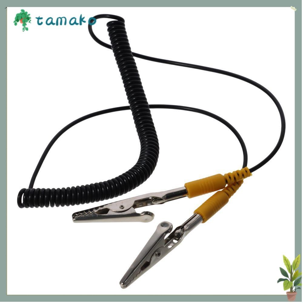 TAMAKO Coiled Cord, PU,Metal Black Anti-Static ESD Grounding Cable ...