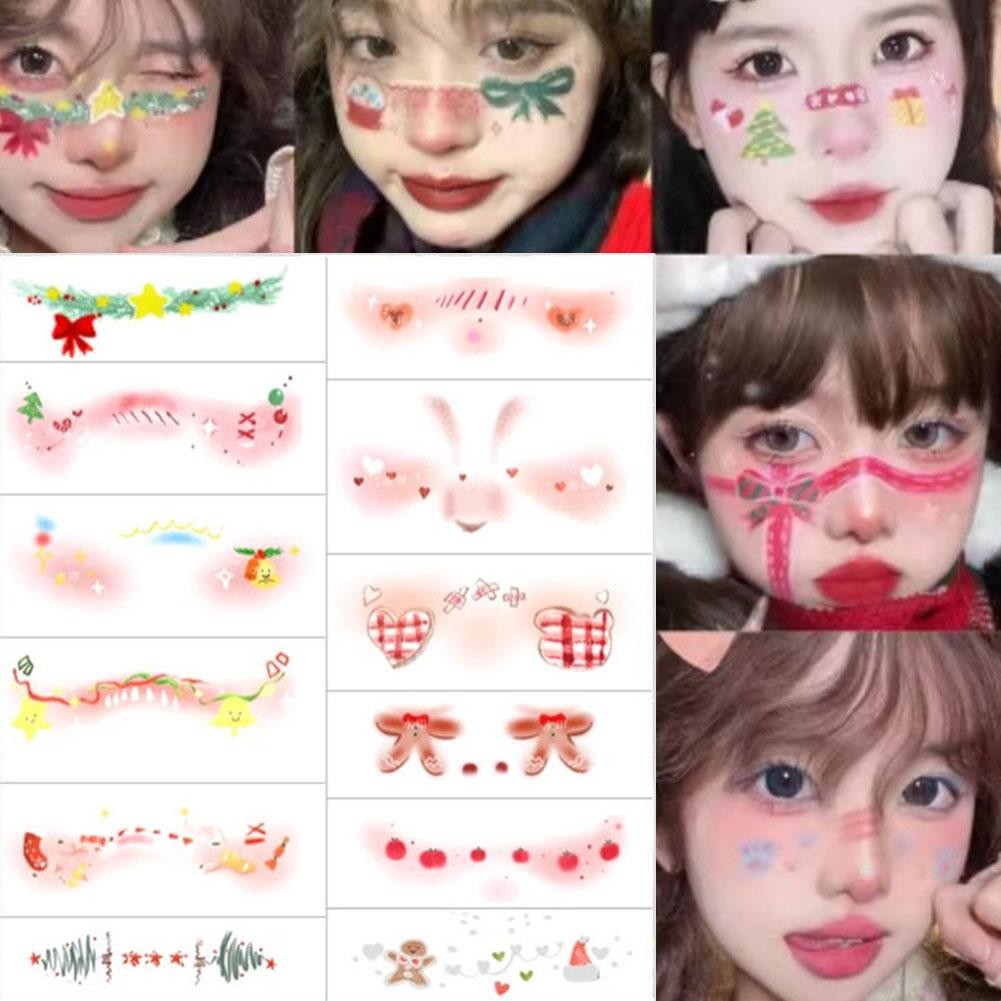 Christmas Cartoon Face Stickers Snowflake Colorful Stickers Stickers ...