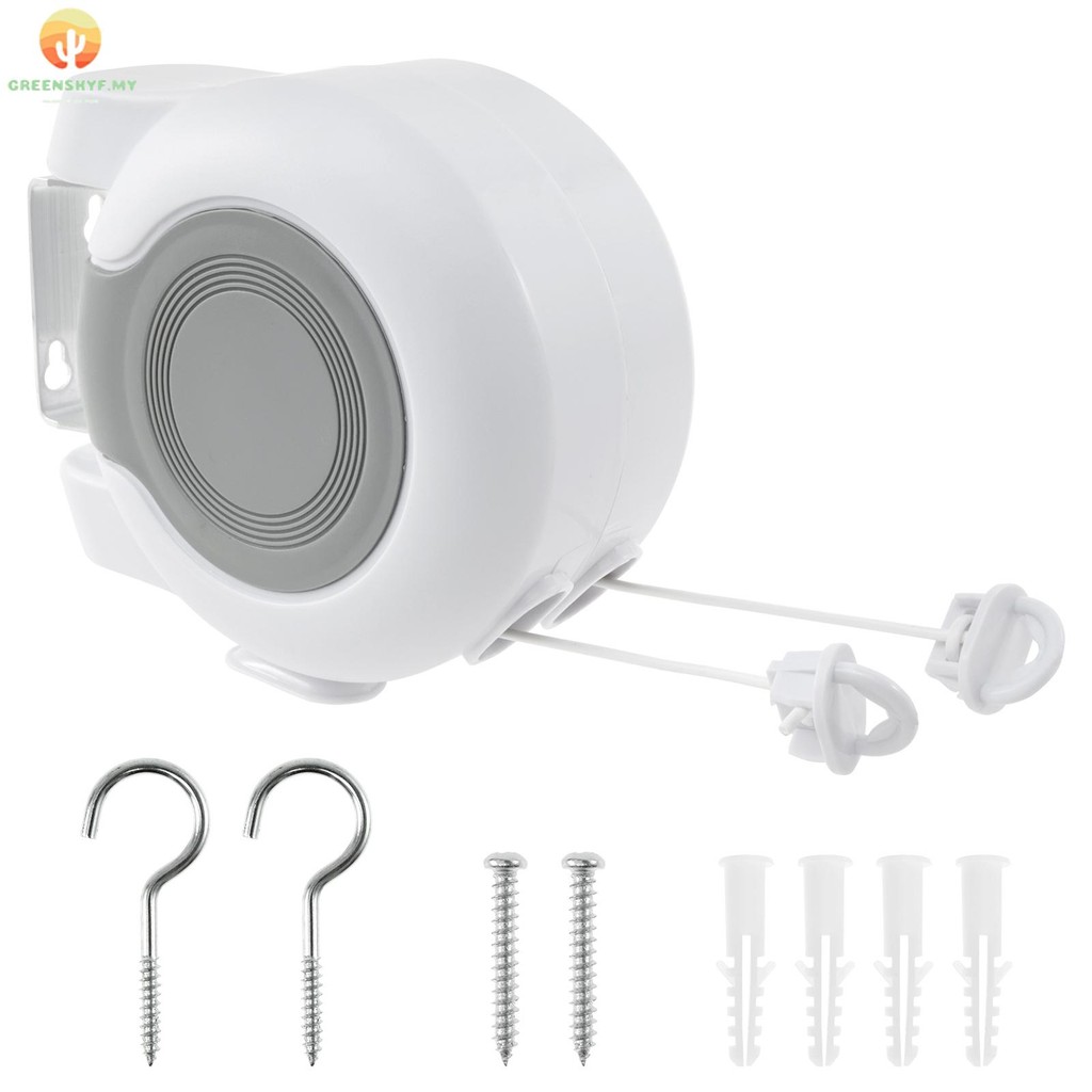 Outdoor Clothesline Sturdy Double Line Retractable Clothesline Flexible ...