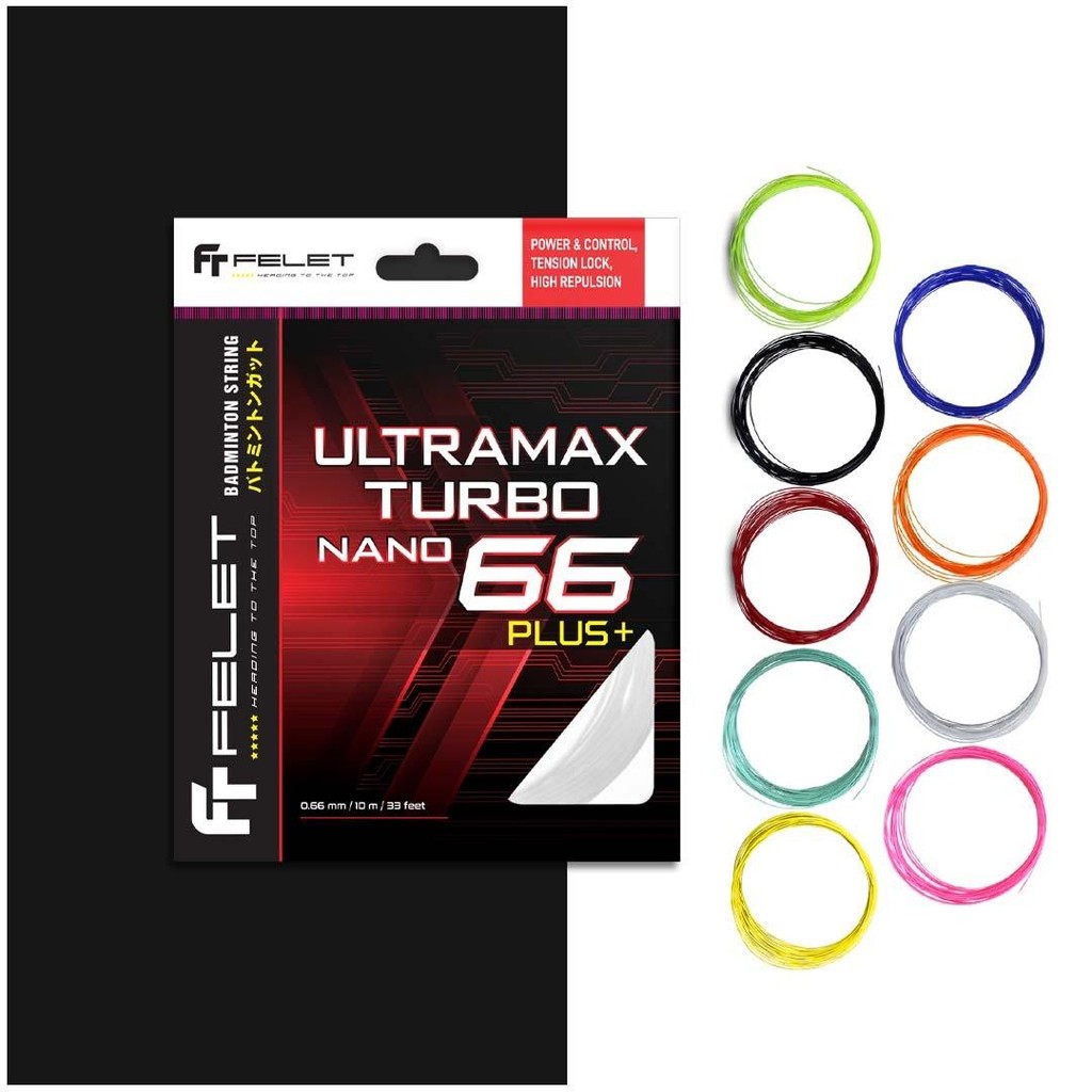 Fleet Felet Ultramax Turbo Nano 66 Performance Badminton Racket String ...