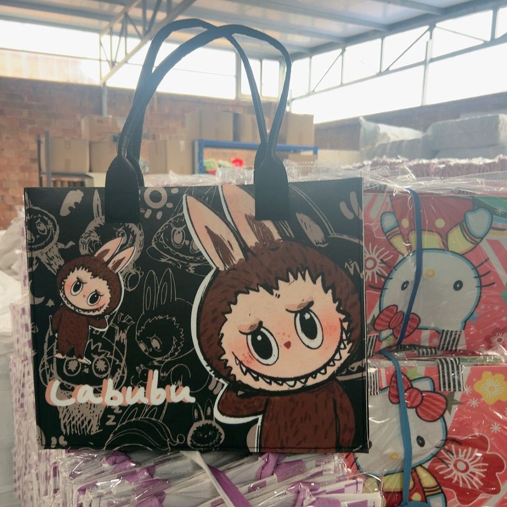 Popmart labubu felt bag, city park shoulder bag, shopping women's bag ...
