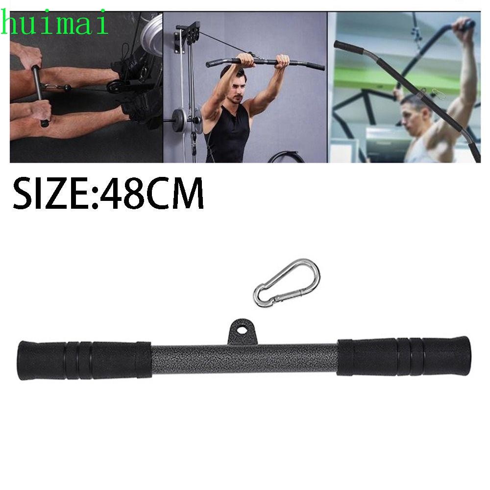 HUIMAI LAT Pulldown Bar, Heavy Duty High Load Bearing Gym Rotating Straight Bar, with Snap ...