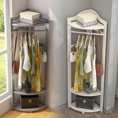 Corner coat rack floor bedroom bamboo corner hanger door vertical ...