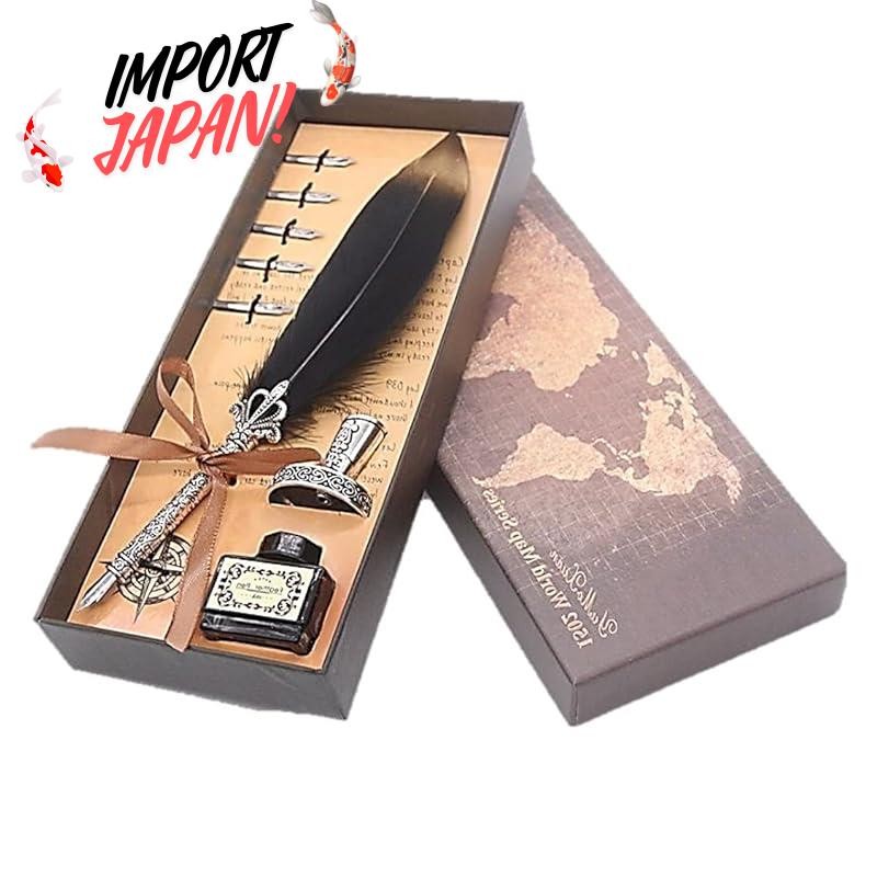 【Direct from Japan】[ST TS] Feather Pen Stand Ink Bottle 4 Piece Set ...