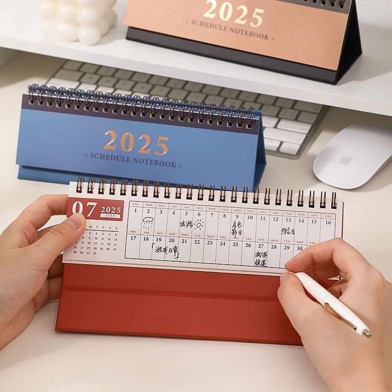 Desktop Calendar 2025 Mini Extended Month Plan Memo Hard Shell Coil ...