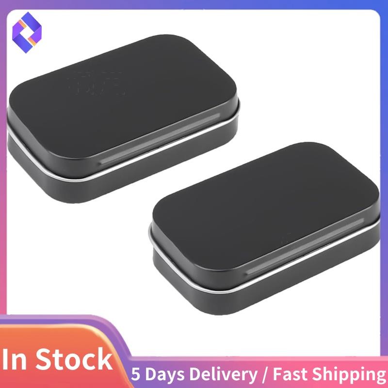 2 PCS Small Storage Box with Lid Rectangular Small Tin Boxes Metal Box ...