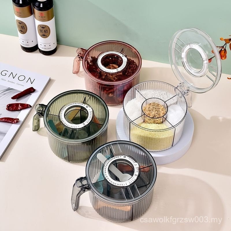 Set Kotak Perasa Dapur Balang Rempah Isi Rumah Garam MSG Lada Kotak ...