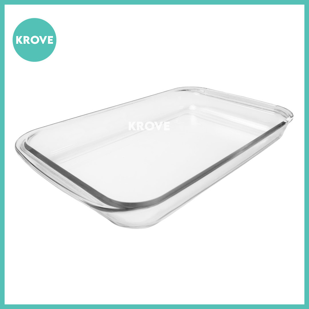 Thick Borosilicate Glass Baking Tray Oven Safe Heat Resistant ...
