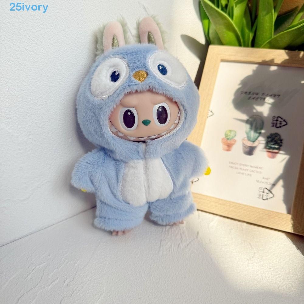 IVORY Labubu Doll's Cartoon Bodysuit, Penguin Cute Animal Sitting ...