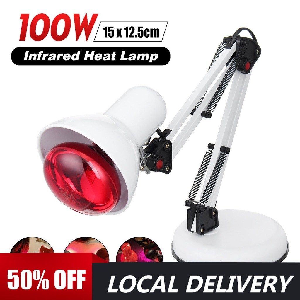 100W Heat Therapy Infrared Lamp Pain Relief Physiotherapy Heating Light ...