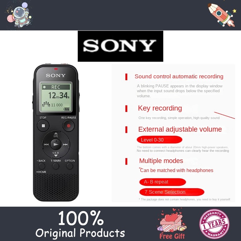 Sony ICD-PX470 Digital Stereo Audio Recorder 4GB ICD PX470 MP3 Player ...