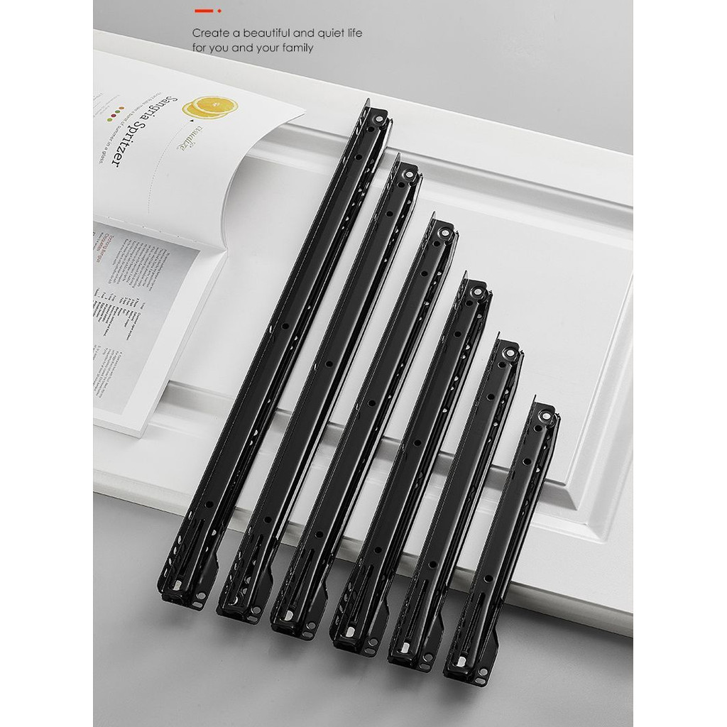 Thick Slide Rail Slide Drawer Wardrobe Cabinet Rail Mute Keyboard Two ...