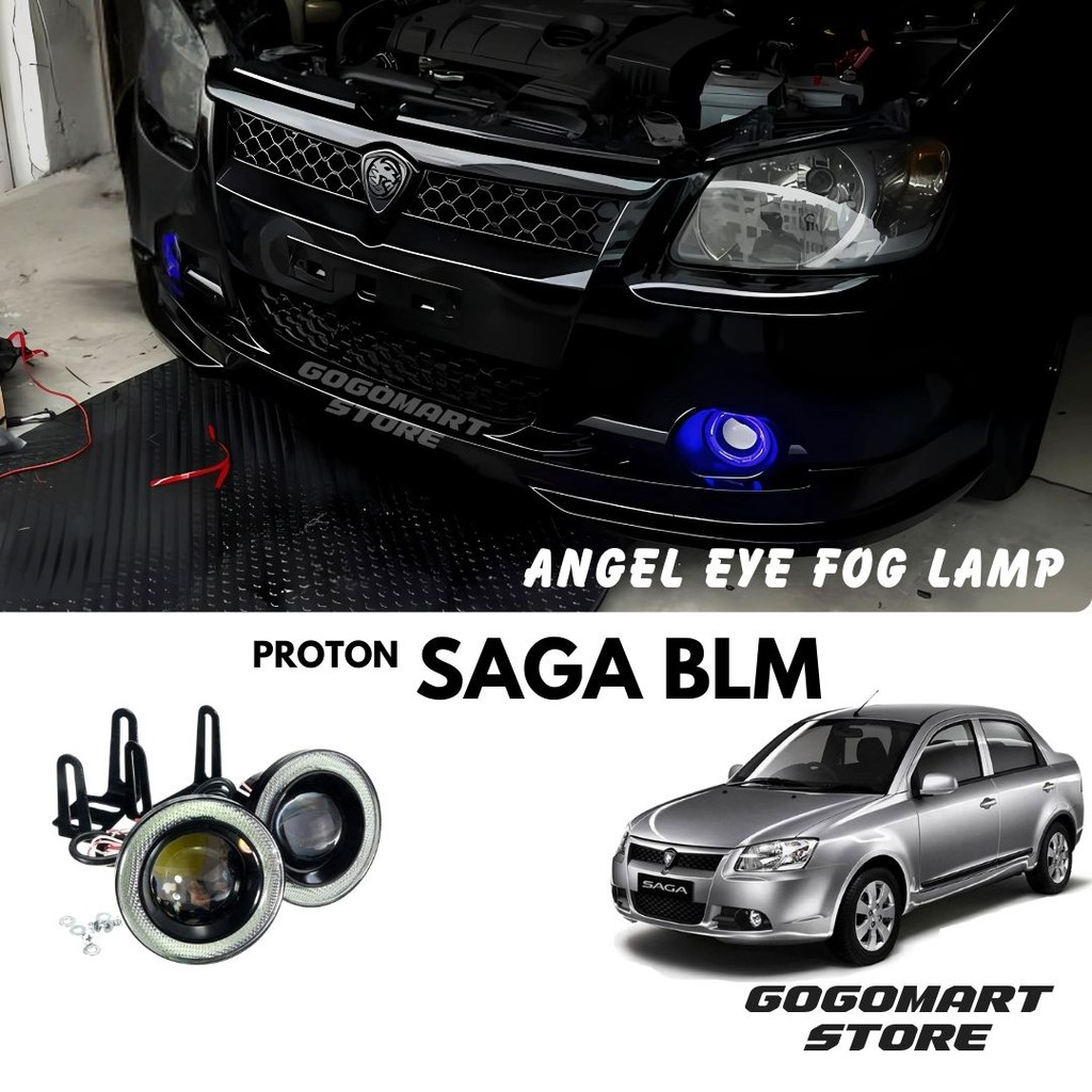 PROTON SAGA BLM ANGEL EYE 2pcs LED Fog Lamp Spotlight Halo Ring ...