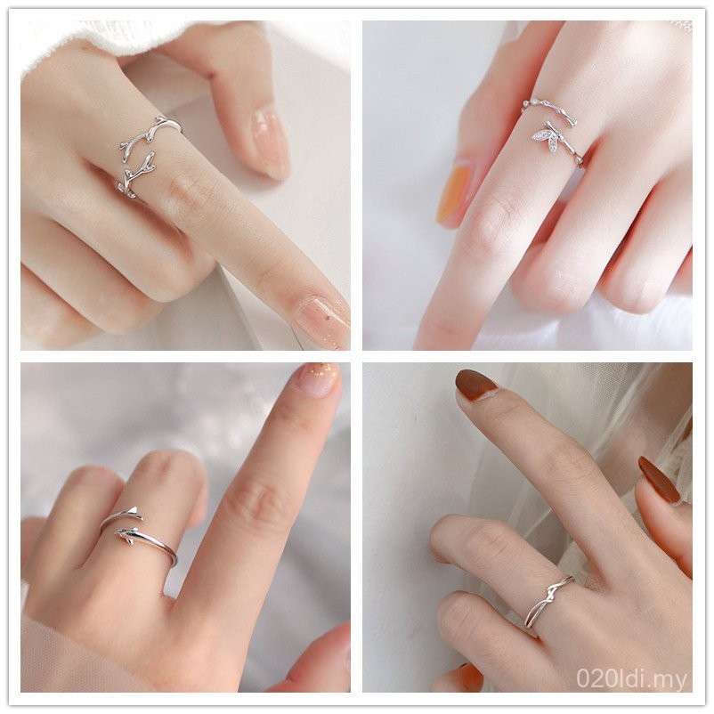 Penghantaran Percuma Cincin Mudah Perak 925 untuk Wanita Reka Bentuk ...