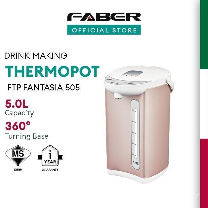 Faber FTP-FANTASIA 505 5L Thermo Pot for Home & Office - 750W Power, 360° Turning Base ...