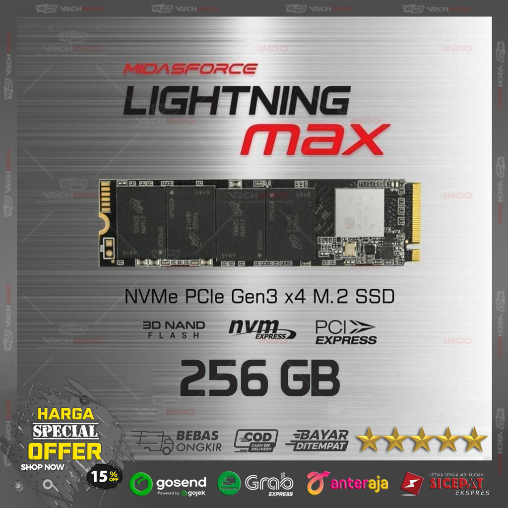 Ssd NVMe M.2 256GB Midasforce Lightning Max - SSD NVMe M2 Midas Force ...