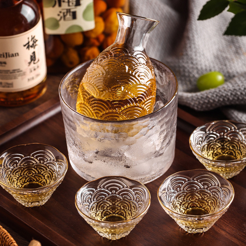 High-end Japanese-Style Phnom Penh Glass Sake Jug Wine Glass Set ...