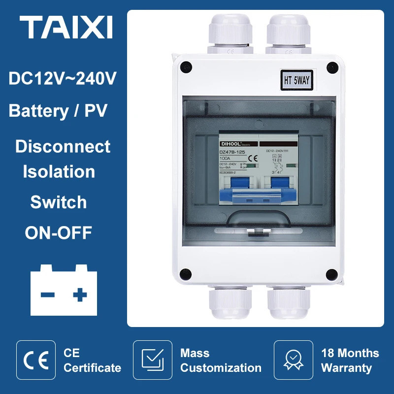 Solar PV Battery Combiner Box DC Disconnect Isolatior Switch Circuit ...