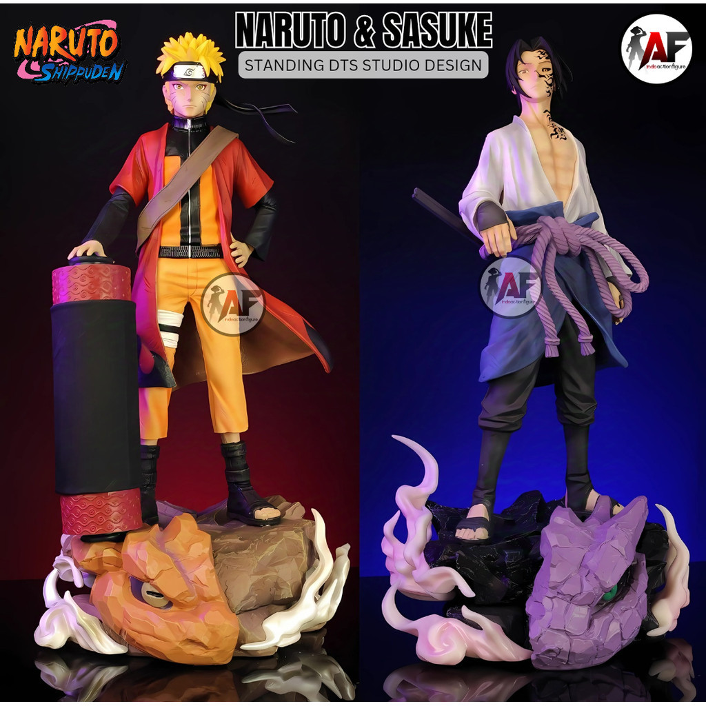 Naruto & Uchiha Sasuke Uzumaki Statue Standing DTS Studio recast design ...