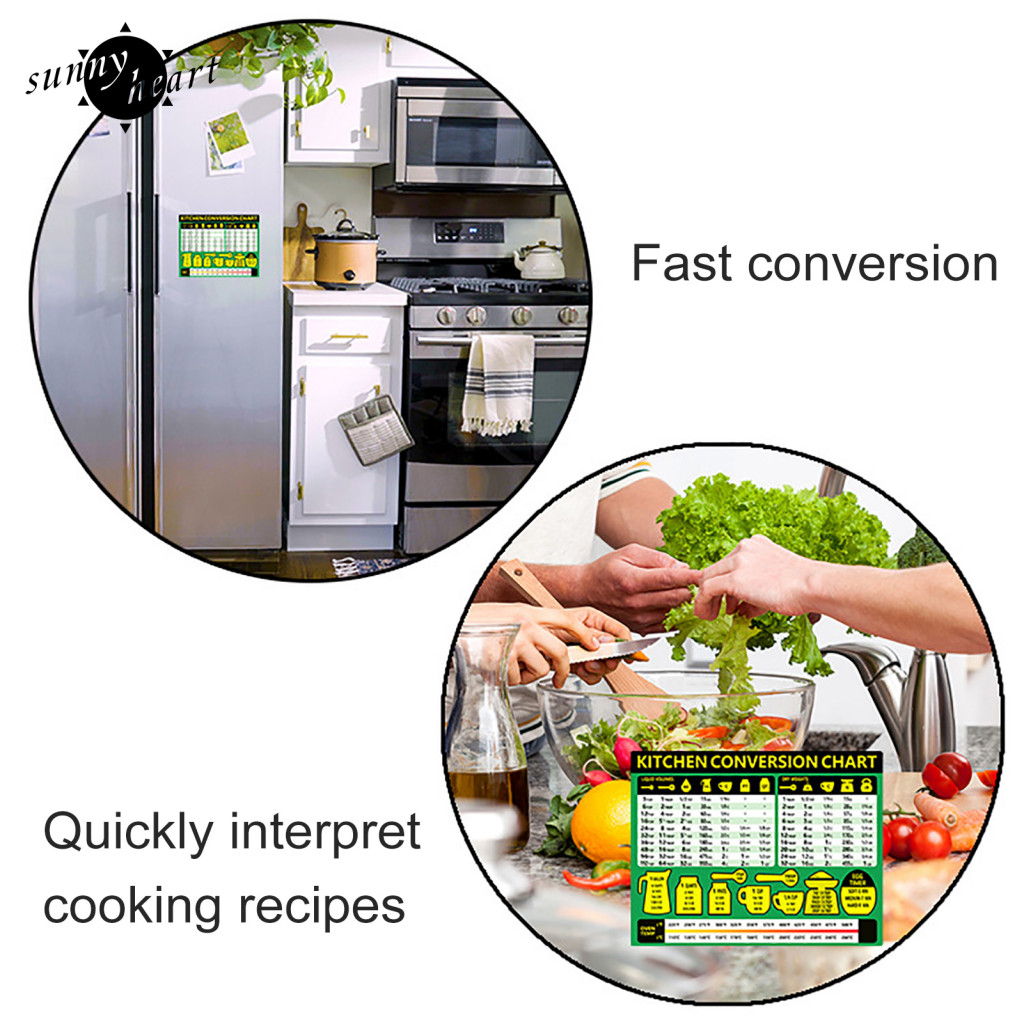 [SH] Kitchen Measurement Reference Magnet Kitchen Conversion Chart ...