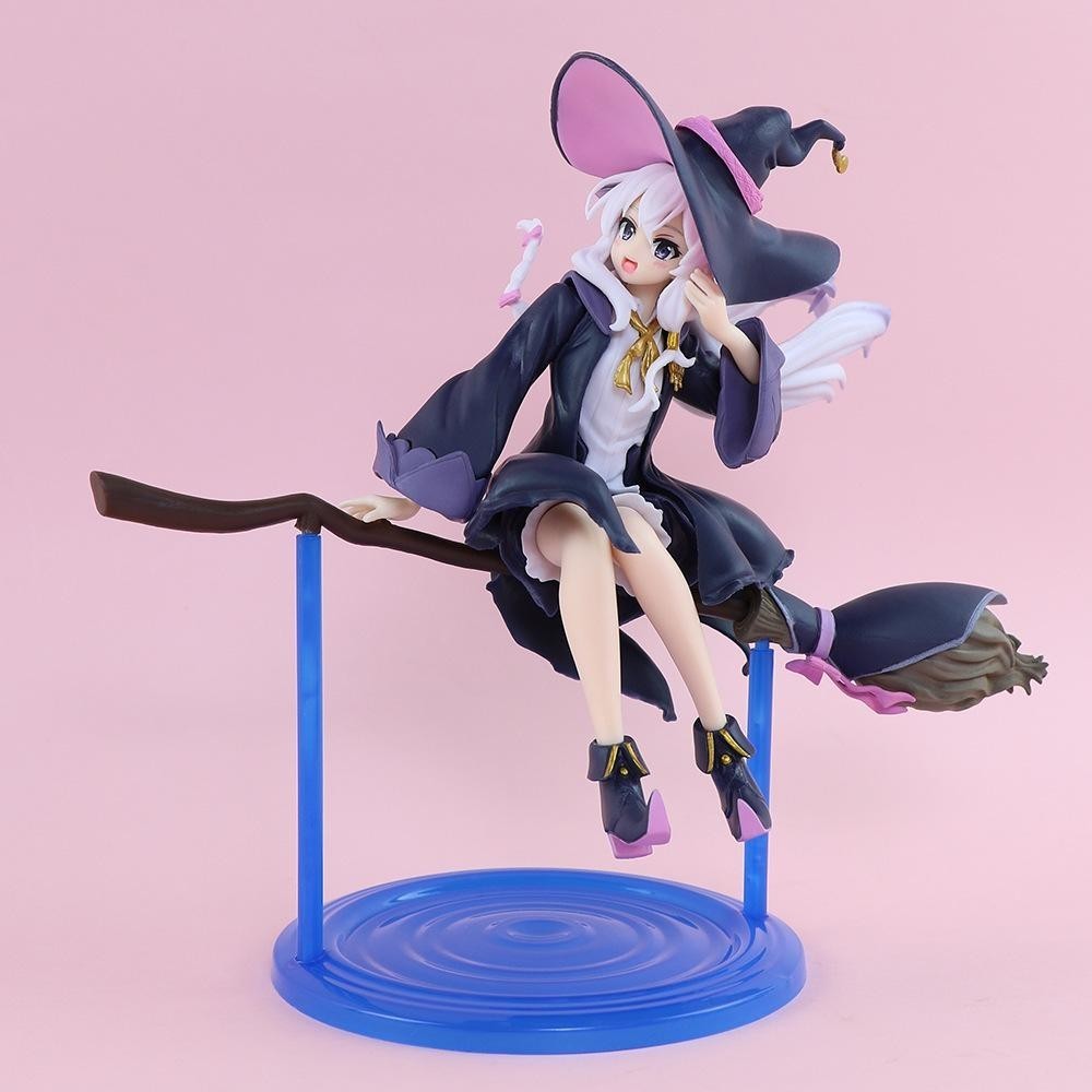 Anime Model Elaina Witch costume Witch sitting on a flying broom 19 cm ...