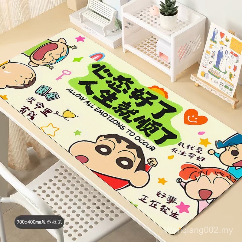 Sg Cute Crayon Shin-Chan Oversized Label Pad Fun Text Desk Pad Gaming ...