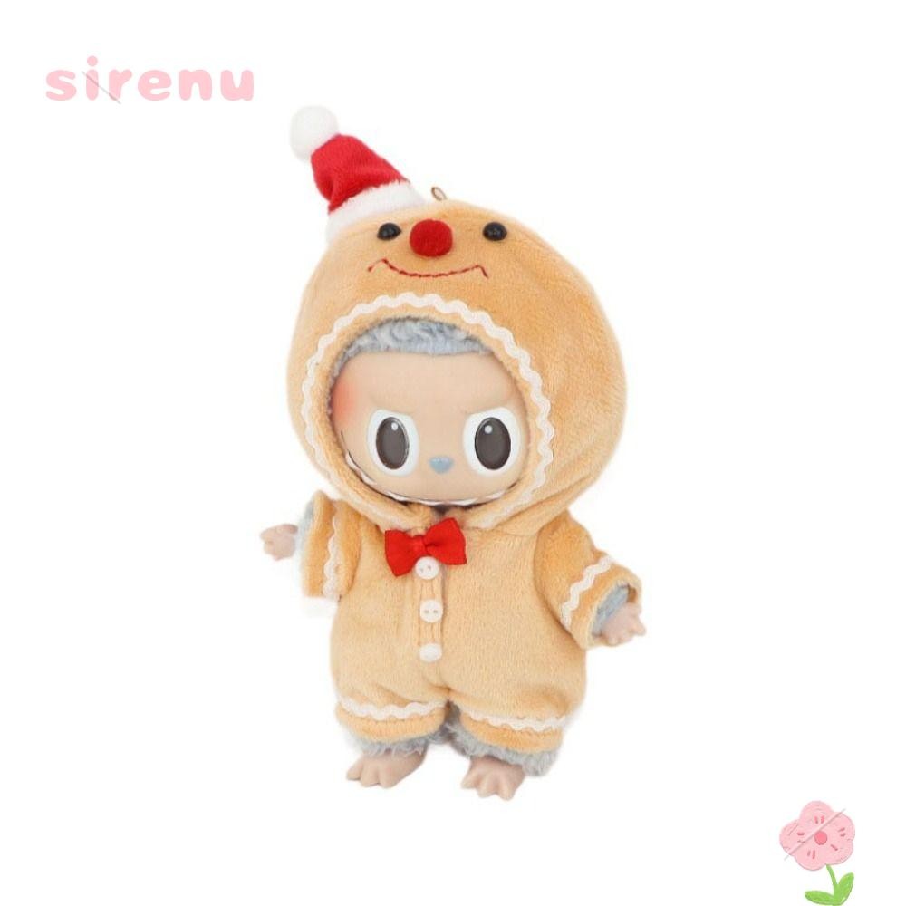 SIRENU Labubu Doll Clothes, 17CM Christmas Gingerbread Man Doll Warm ...