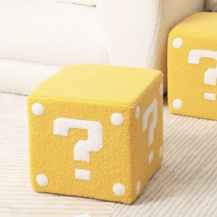 Influencer Lamb Fleece Stool Mario Question Mark Box Household Living ...