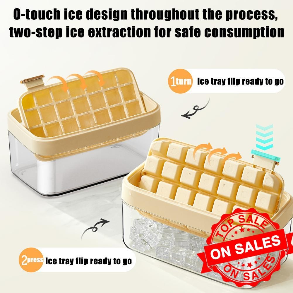 Ice Cube Mold One-button Ice Removal Press Refrigerator Box Ice Flip ...