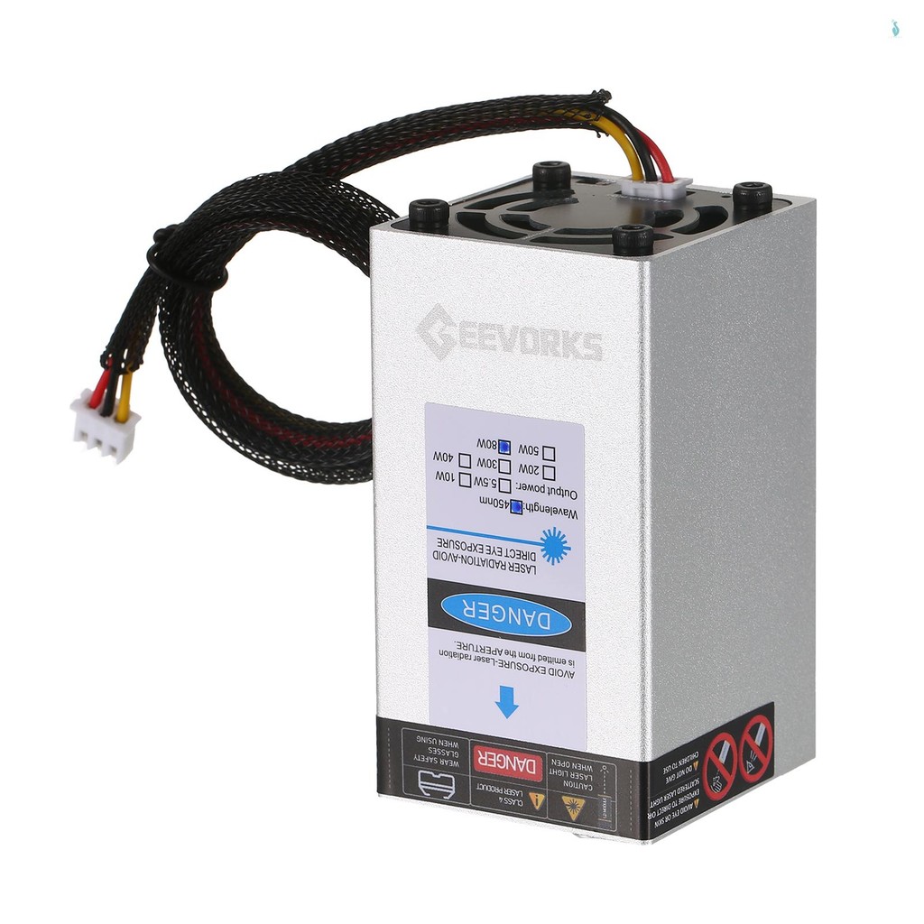 Geevorks 450nm 80W Laser Module Fixed Focal Length Laser Engraving Head ...