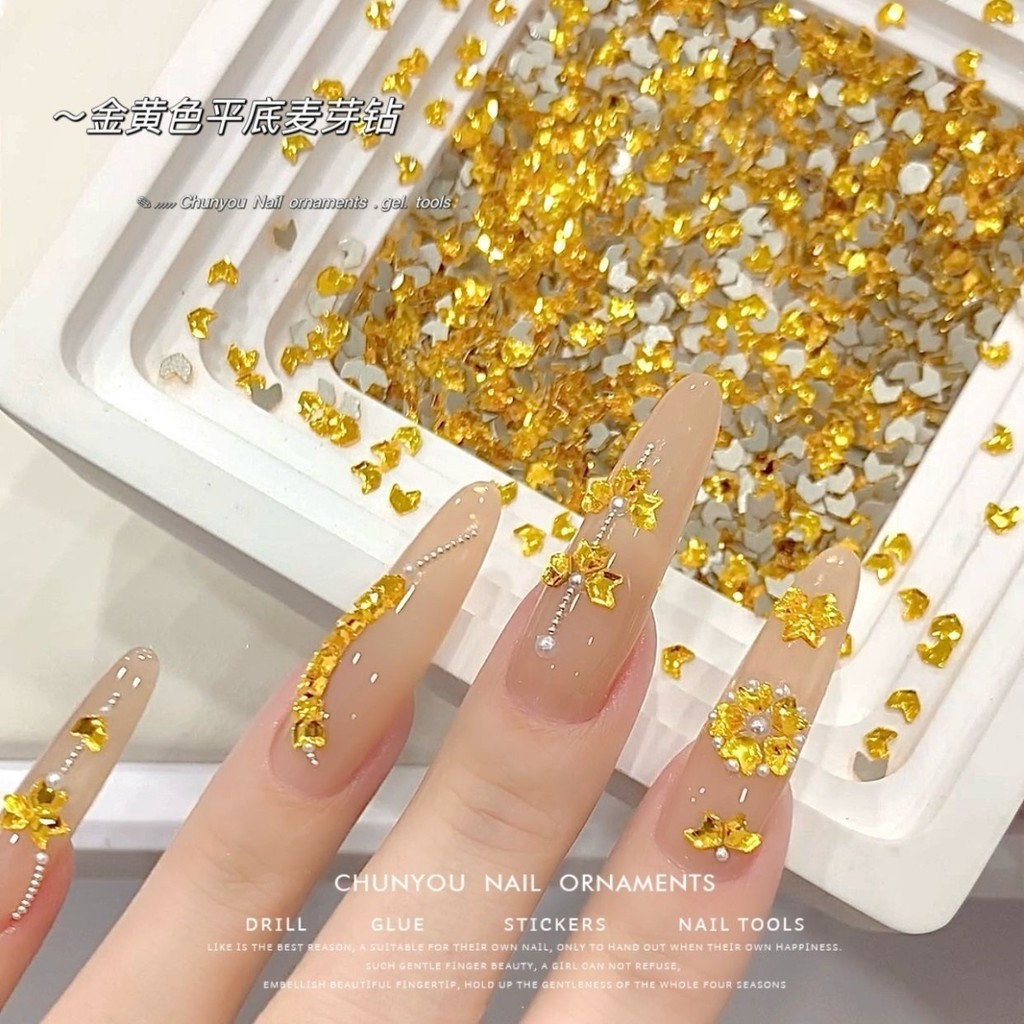 New Golden Yellow Malt Flat Bottom Special-Shaped Diamond Small Size ...