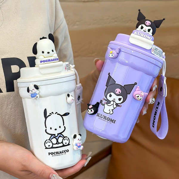 kuromi water bottle kuromi mug botol air kuromi Cawan termos kopi Sanrio wanita 2023 gaya baru ...