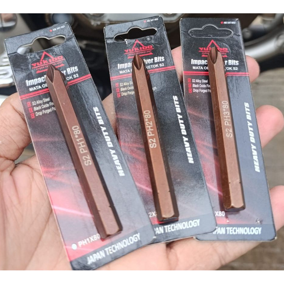 MATA (3Pcs) Tekiro Knock Screwdriver Bits PH2 PH3 Knocker Bits YUKIDO ...