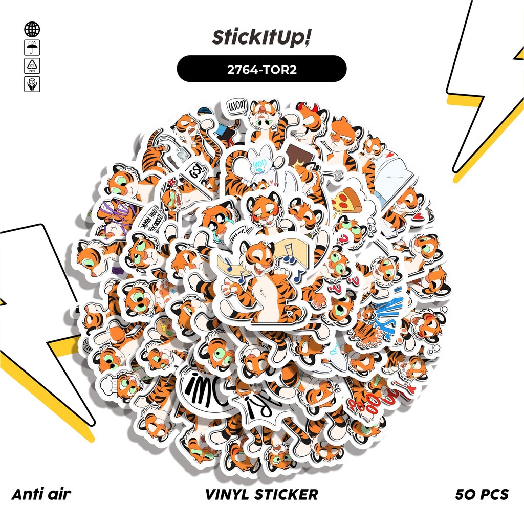 50 Pcs FUNNY CHARACTER TORA SAN THE TIGER STICKER PACK 02 Cute ...