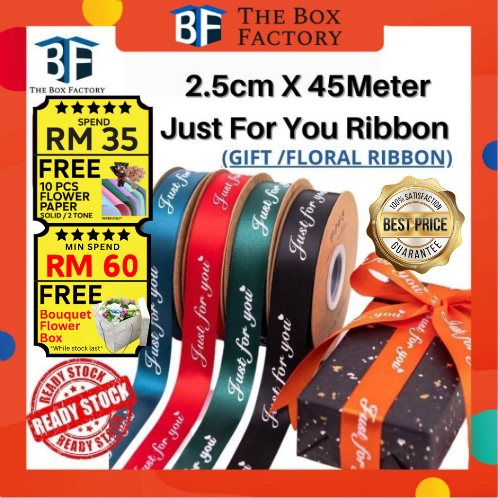 [𝟐𝟓𝐦𝐦 x 𝟒𝟓𝐌]🎀𝐉𝐔𝐒𝐓 𝐅𝐎𝐑 𝐘𝐎𝐔 Satin Ribbon 🎀Flower Ribbon Wrapping Gift ...