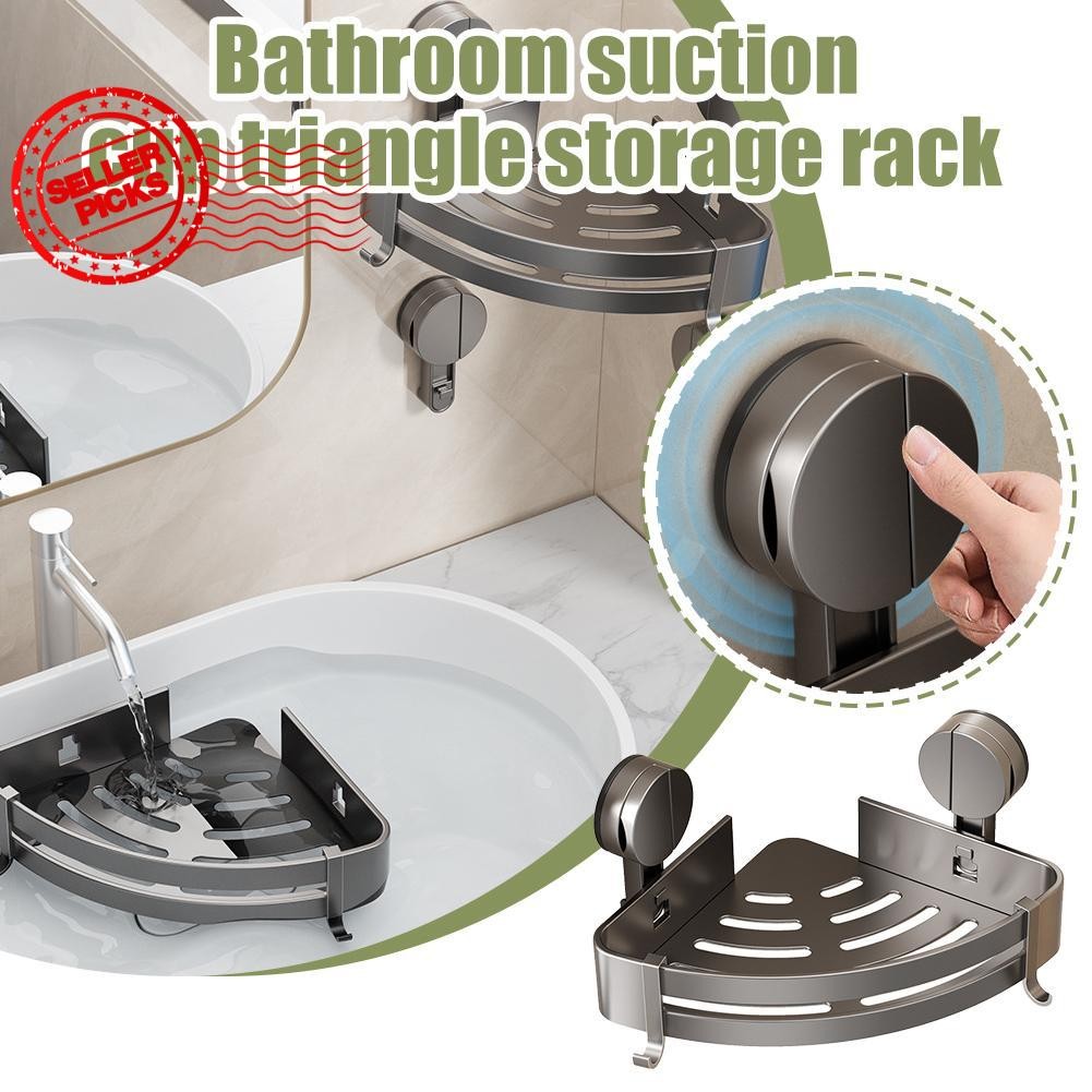 Toilet Suction Cup Rack Bathroom Rack Corner Storage Rack Perforation ...