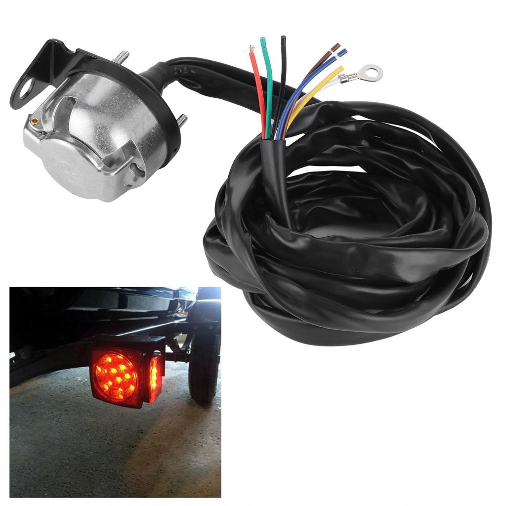 Sudi 7 Pin European Trailer Connector Socket Wiring Plug 2m Cable for ...