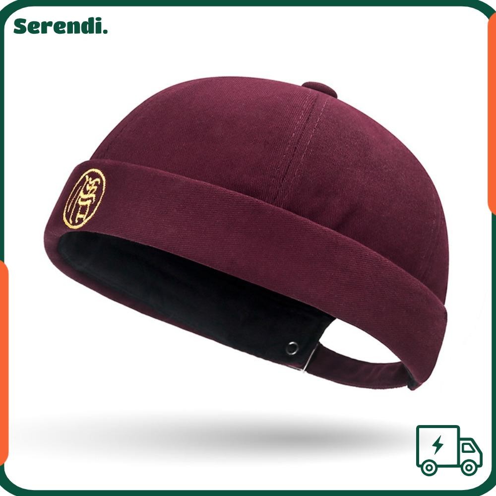 SERENDI Hip Hop Hat, Cotton Brimless Round Hat, 2024 Solid Vintage ...