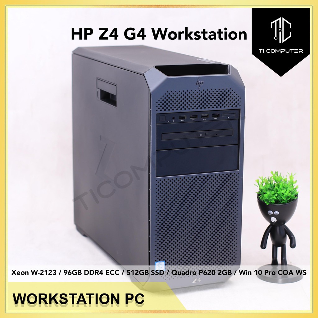 HP Z4 G4 Workstation Xeon W-2123 96GB DDR4 ECC SRAM Z Turbo Drive Quad Pro 512GB SSD Quadro P620 ...
