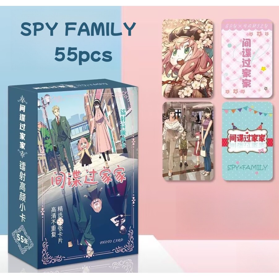 55-92pcs/box Manga Manhwa SPY FAMILY Laser Holographic Lomo Cards Komi Can't Communicate ...