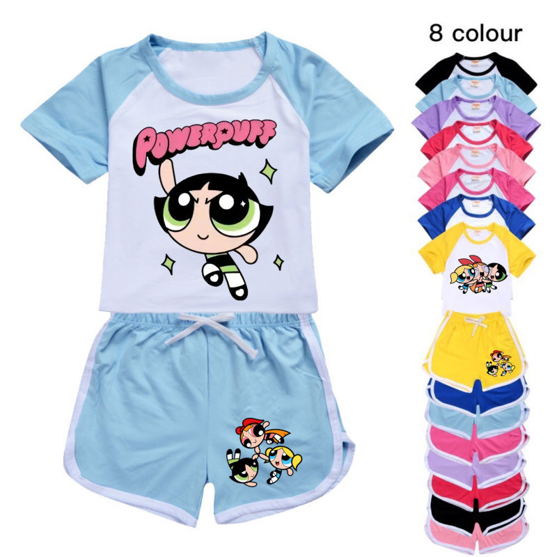 The Powerpuff Girls shirt and shorts set for kids 8 | Shopee Malaysia