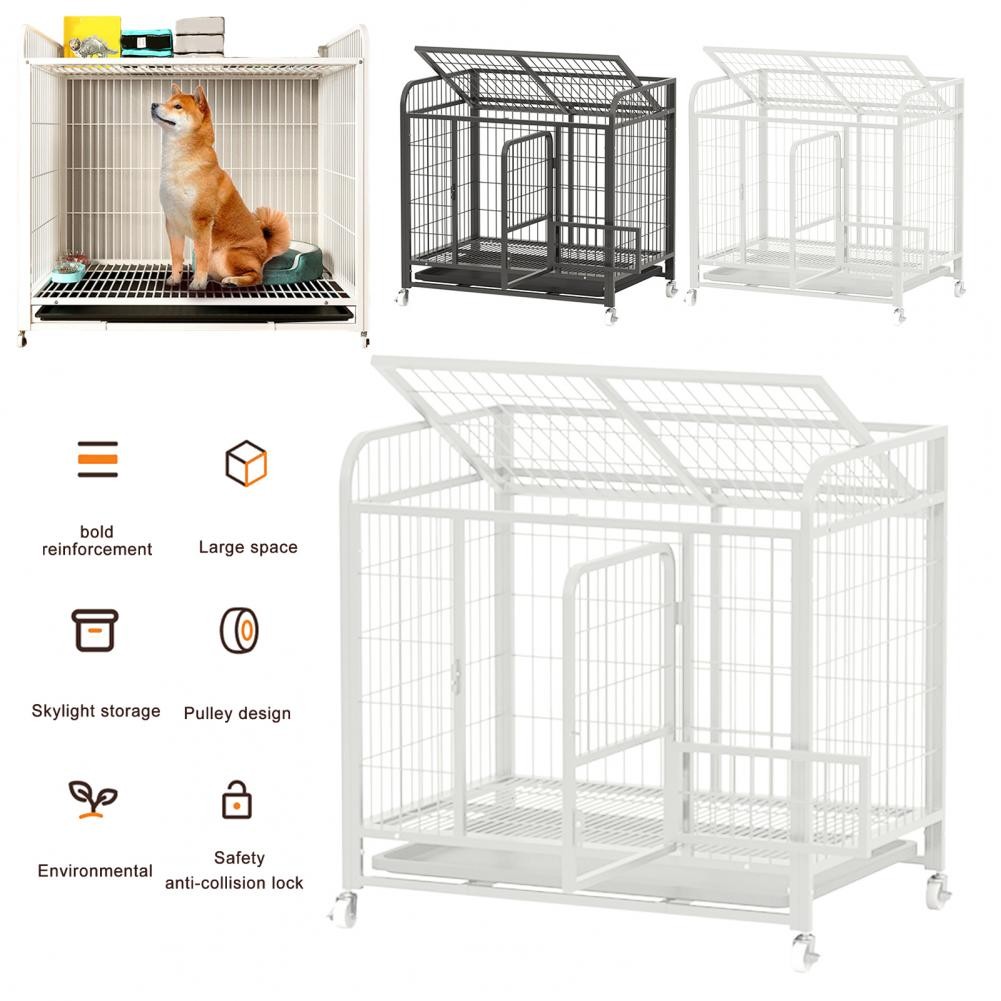 Toby Shop Bottom Wheels Dog Crate Stackable Heavy Duty Metal Dog Crate ...