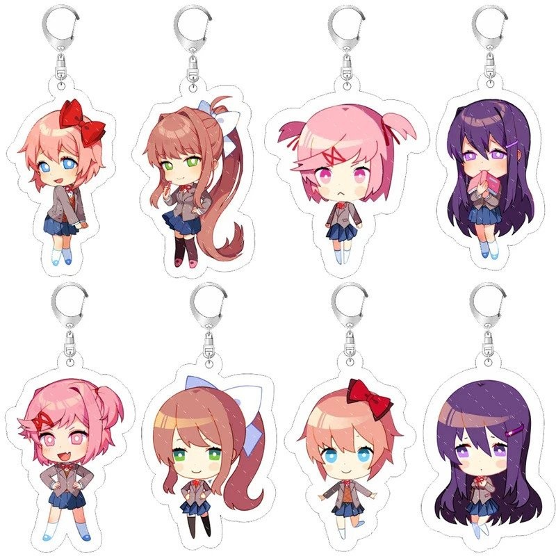 Anime Doki Doki Literature Club Acrylic Keychain Sayori Natsuki Yuri ...
