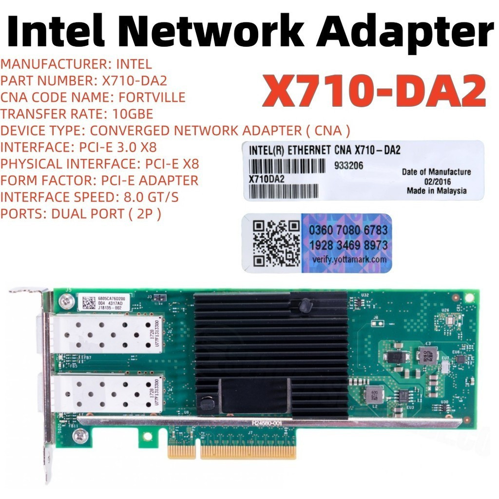 Genuine INTEL X710-DA2 Ethernet 10G Converged Network Adapter X710DA2 X710DA2BLK | Shopee Malaysia