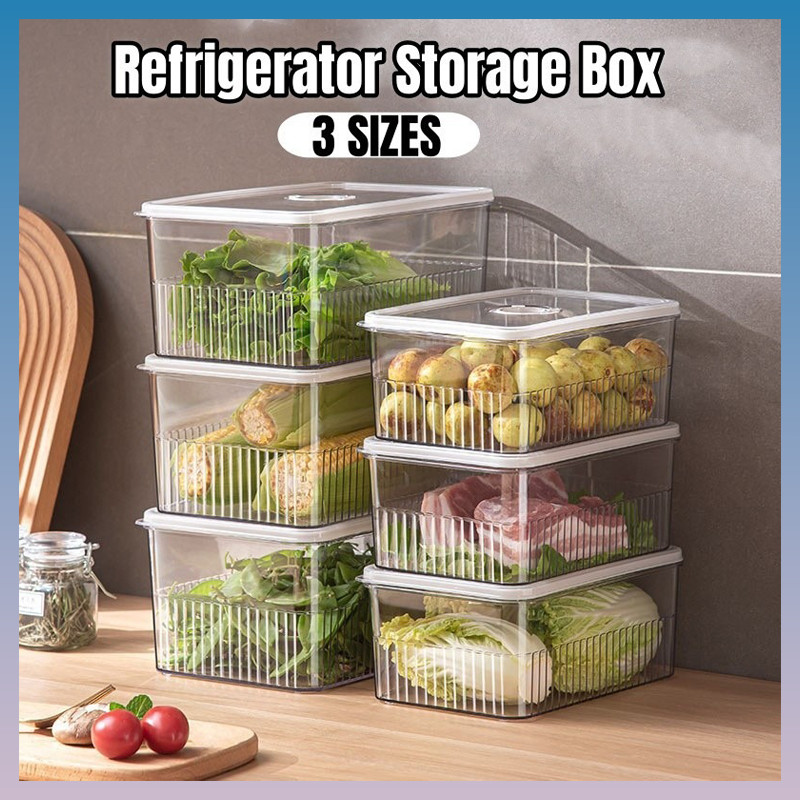 Refrigerator Organizer Clear Plastic Stackable Storage Bins Space ...