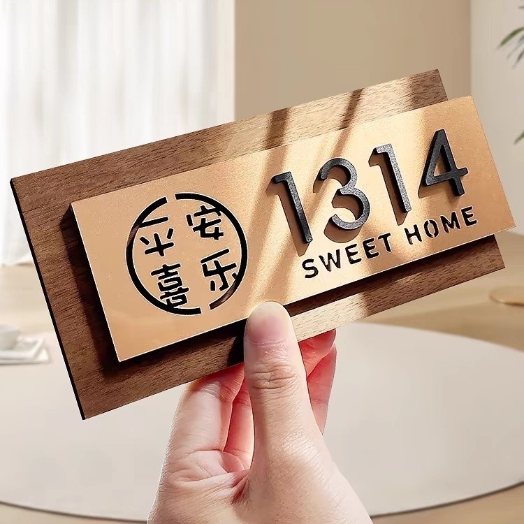 Acrylic House Number Plate with Number Sticker/Nombor Plat Rumah ...