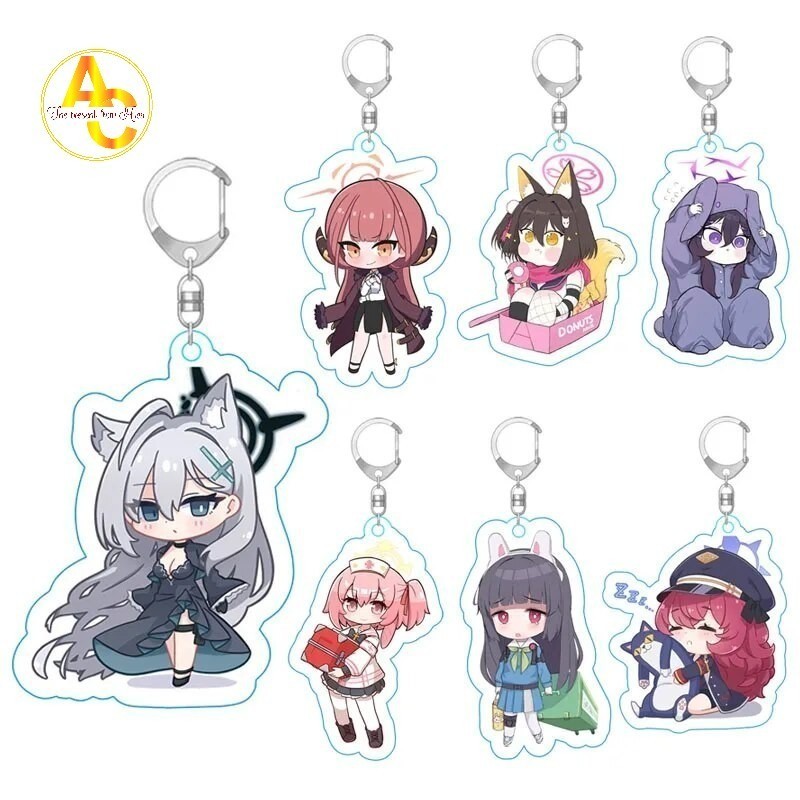 Anime Keychain Blue Archive Game Sunaōkami Shiroko Hayase Yūka a01 ...