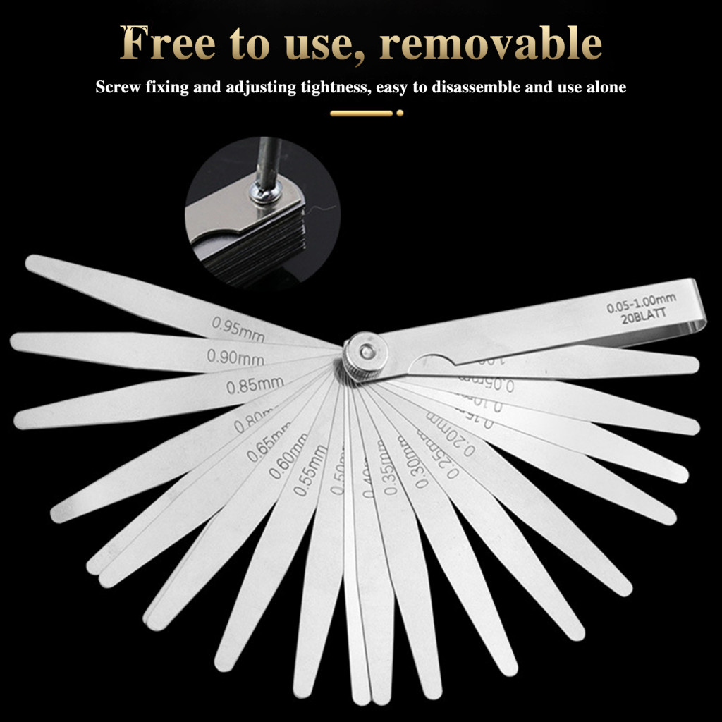 Polished Steel Ruler Engraved Dimensional Values Foldable Feeler Gauge ...
